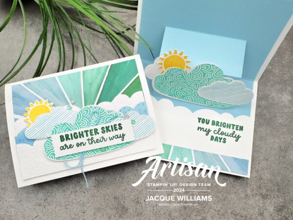 Bright Skies with Full of Life Papers Easy Pop Up Card - Stamp Happy ...