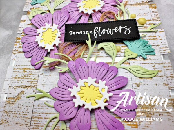 Pretty Lattice Style Card with Simply Zinnias - Stamp Happy, Jacque ...