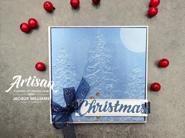 Painted Trees Embossing Folder Quick & Beautiful Christmas Card - Stamp ...