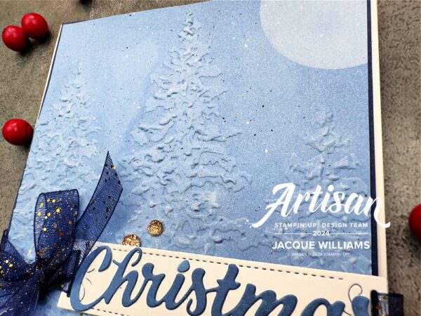 Painted Trees Embossing Folder Quick & Beautiful Christmas Card - Stamp ...